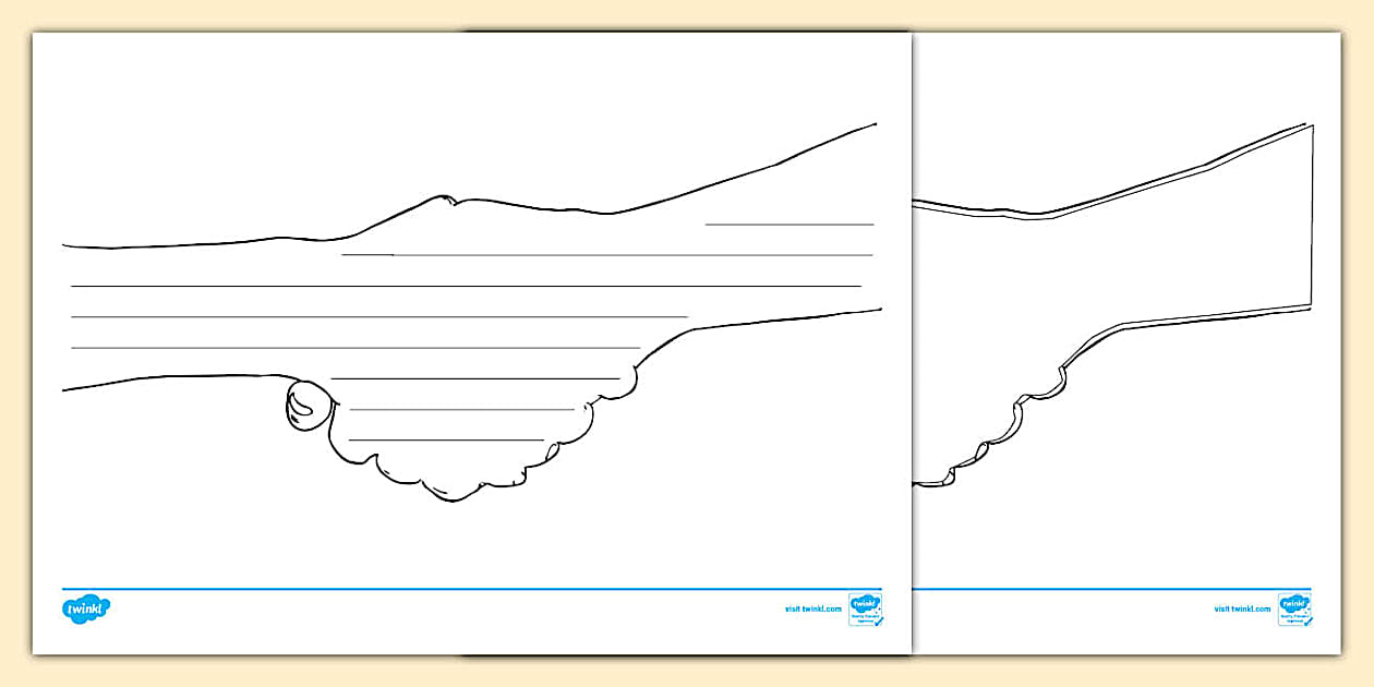 Shaking Hands Writing Template (teacher made) - Twinkl