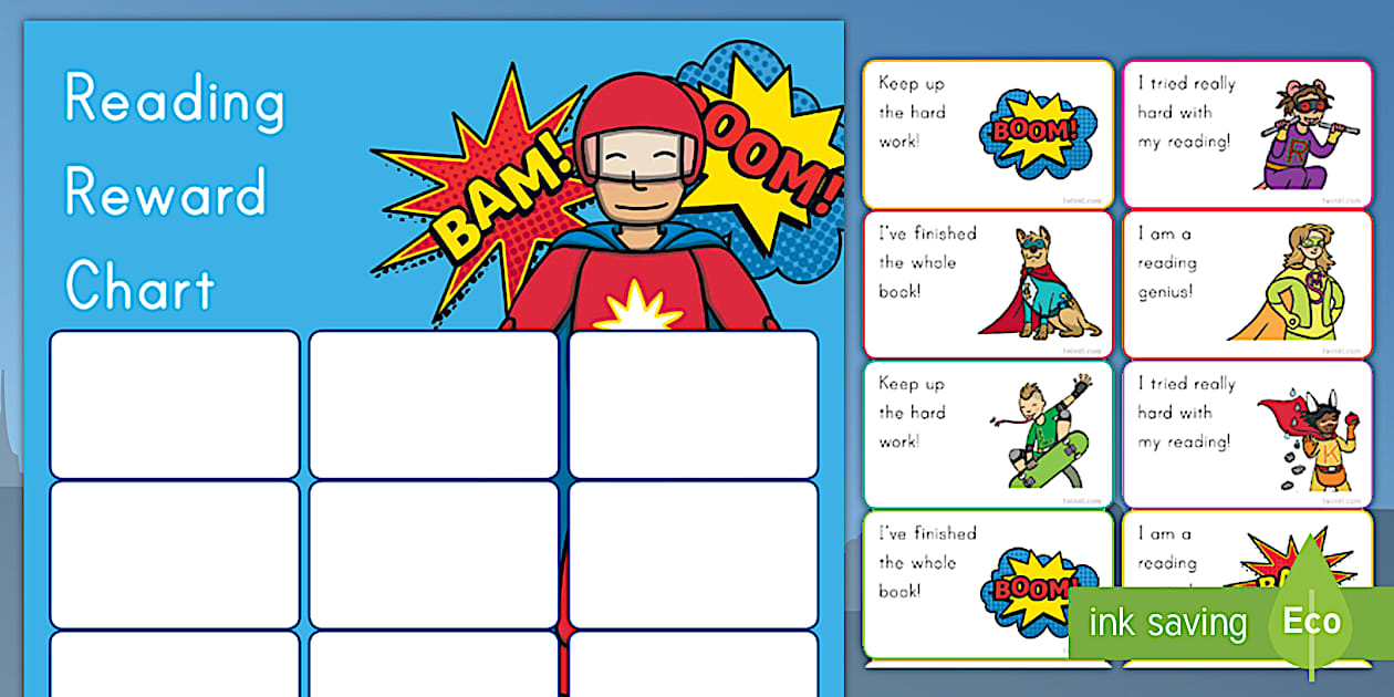 Superhero Reading Reward Chart