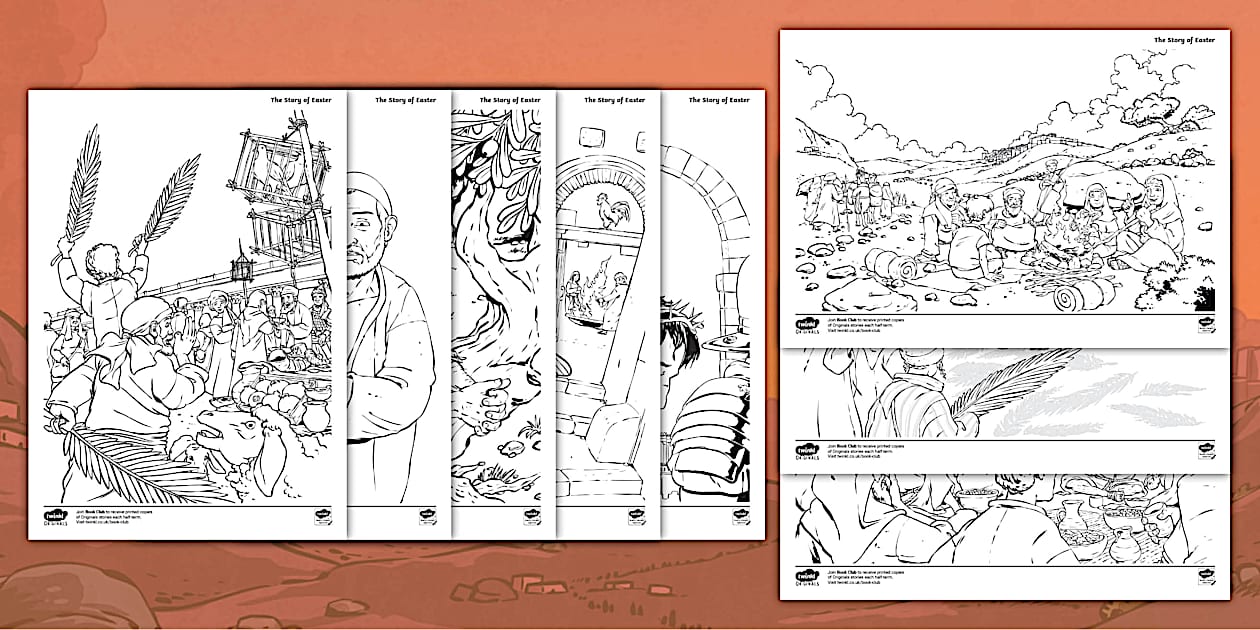 Christian Easter Pictures to Colour - The Story of Easter