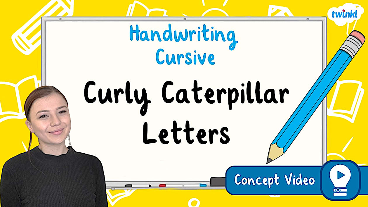 Curly Caterpillar Letters | Cursive Handwriting Concept Video