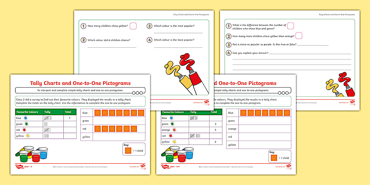 PlanIt Maths Y2 Tally Charts and Pictograms Home Learning
