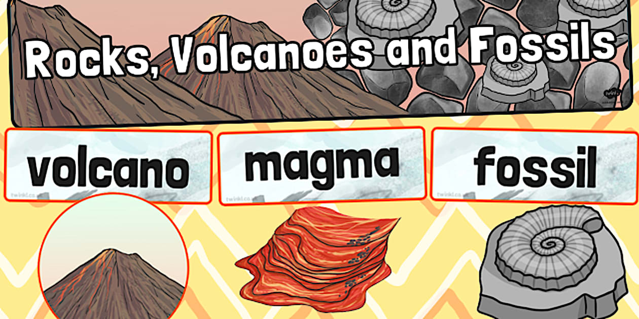 Rocks Volcanoes and Fossils Word Wall Pack (teacher made)