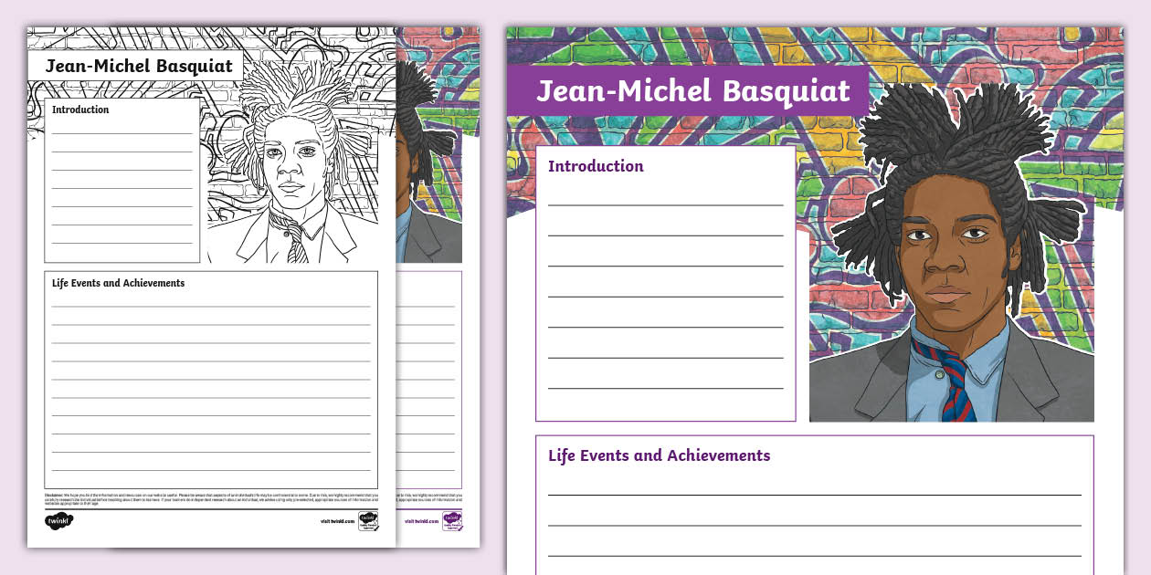 Jean-Michel Basquiat Biography Template - Twinkl