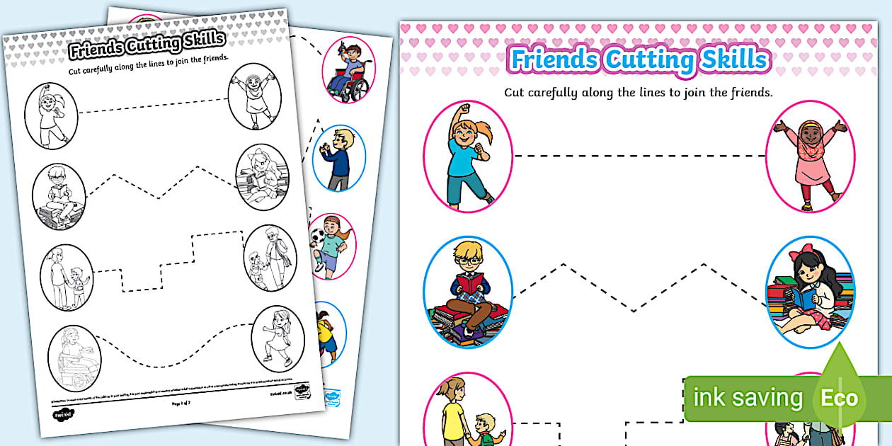 Friends Cutting Skills Activity (teacher made) - Twinkl