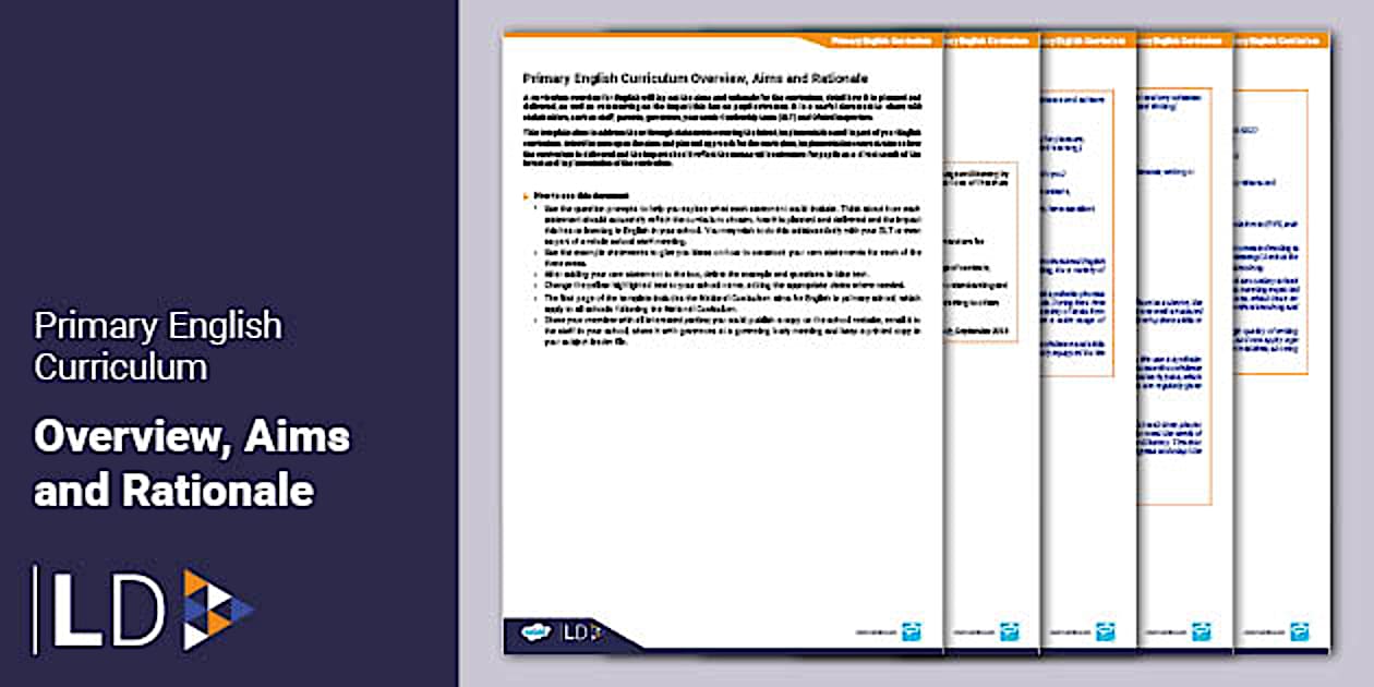 Primary English: Overview, Aims and Rationale Template