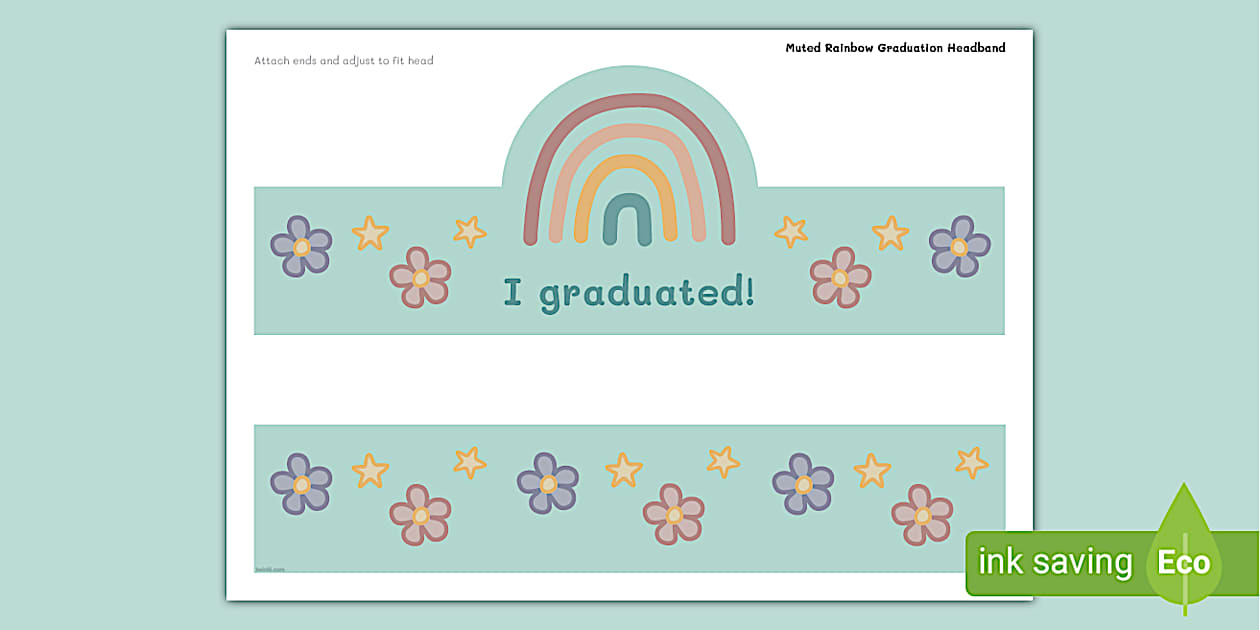 Muted Rainbow Graduation Headband | Twinkl (teacher made)