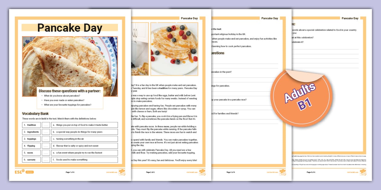 ESL Pancake Day (profesor hizo) - Twinkl