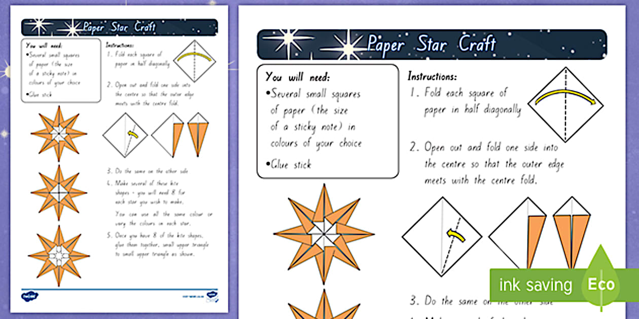 Matariki Decorations - Folded Craft Star Activity | Twinkl