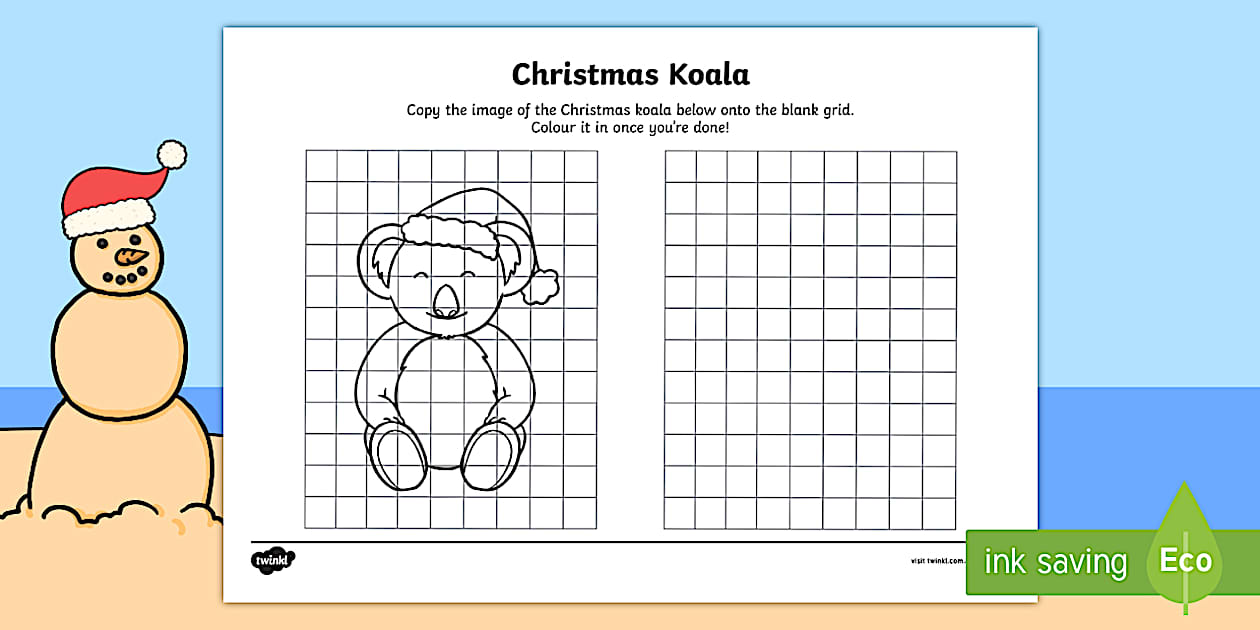 Copy the Christmas Koala Worksheet (teacher made) - Twinkl