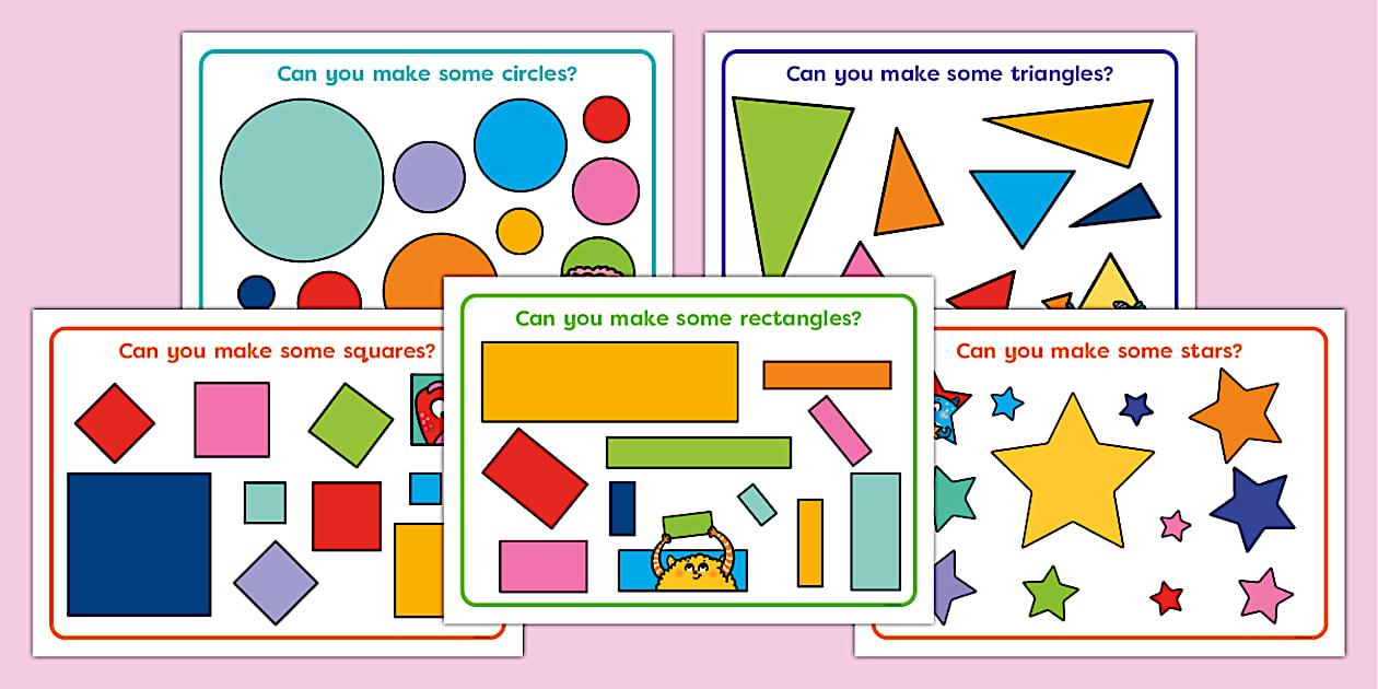 👉 Let's Name the Shapes! 2D Shapes Modelling Dough Mats