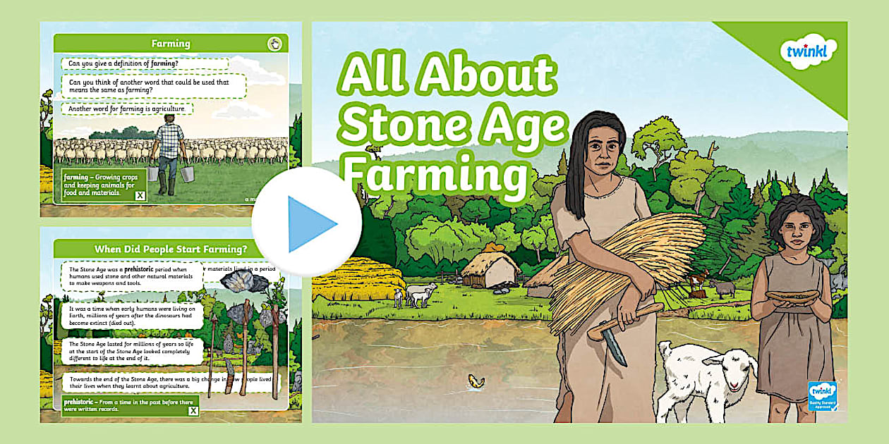 KS2 All About Stone Age Farming PowerPoint - Twinkl