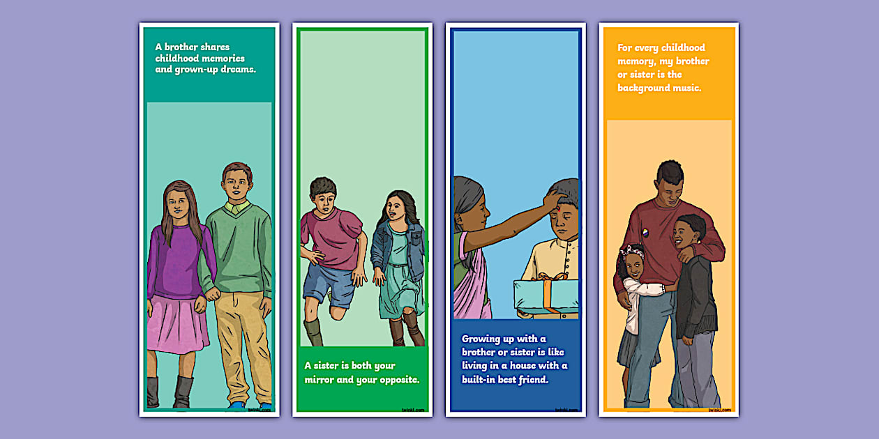 Brother Sister Quotes Bookmarks (teacher made) - Twinkl