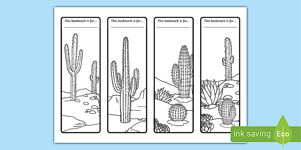 Free Cactus Bookmarks to Colour for Kids: Download now!