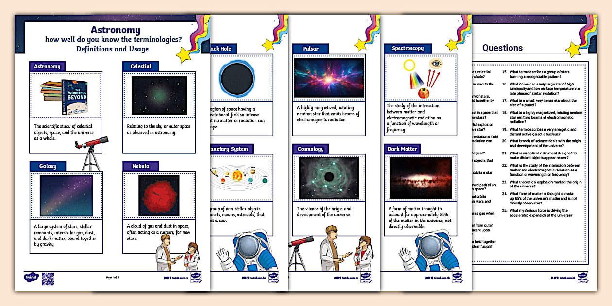 Vocabs on Astronomy, Astronomy words (professor feito)