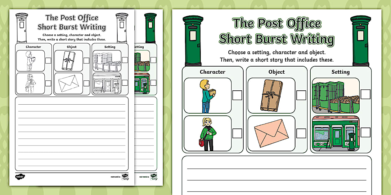The Post Office Short Burst Writing Template (teacher made)