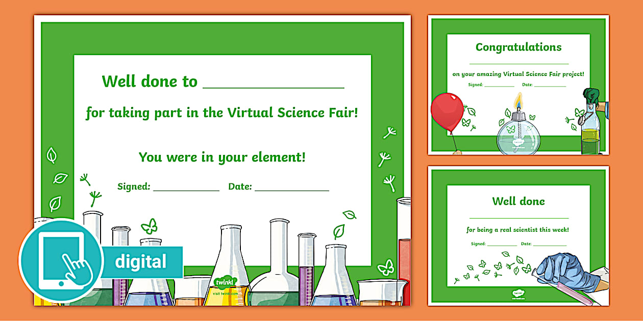 Virtual Science Fair Certificates - Teaching Resource