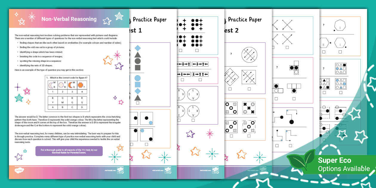 11+ Non-Verbal Reasoning Practice Paper: Sequences - Twinkl