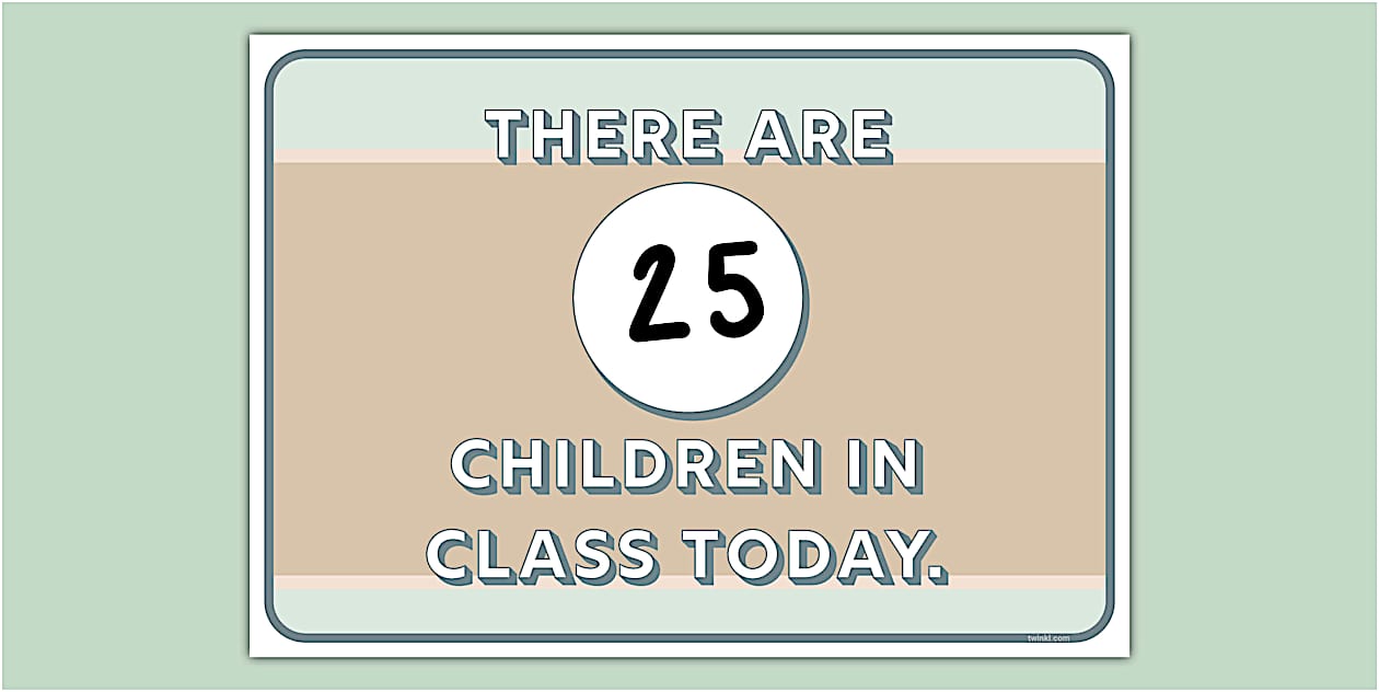 There Are _ Children in Class Today 3D Effect Themed Editable Poster