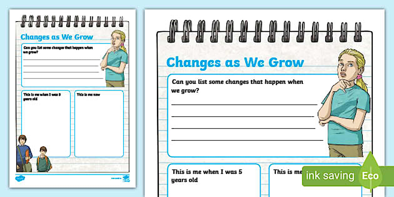 Changes as We Grow Writing Template (teacher made) - Twinkl