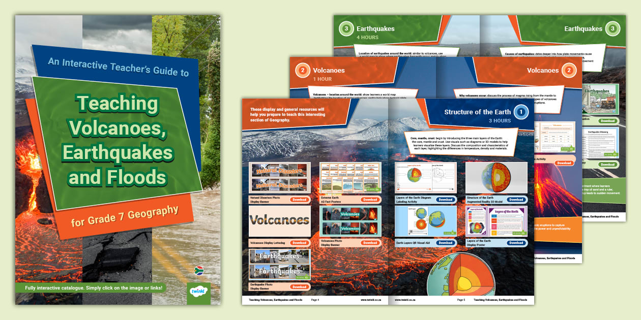 FREE! - Interactive Guide to Teaching Volcanoes, Earthquakes & Floods