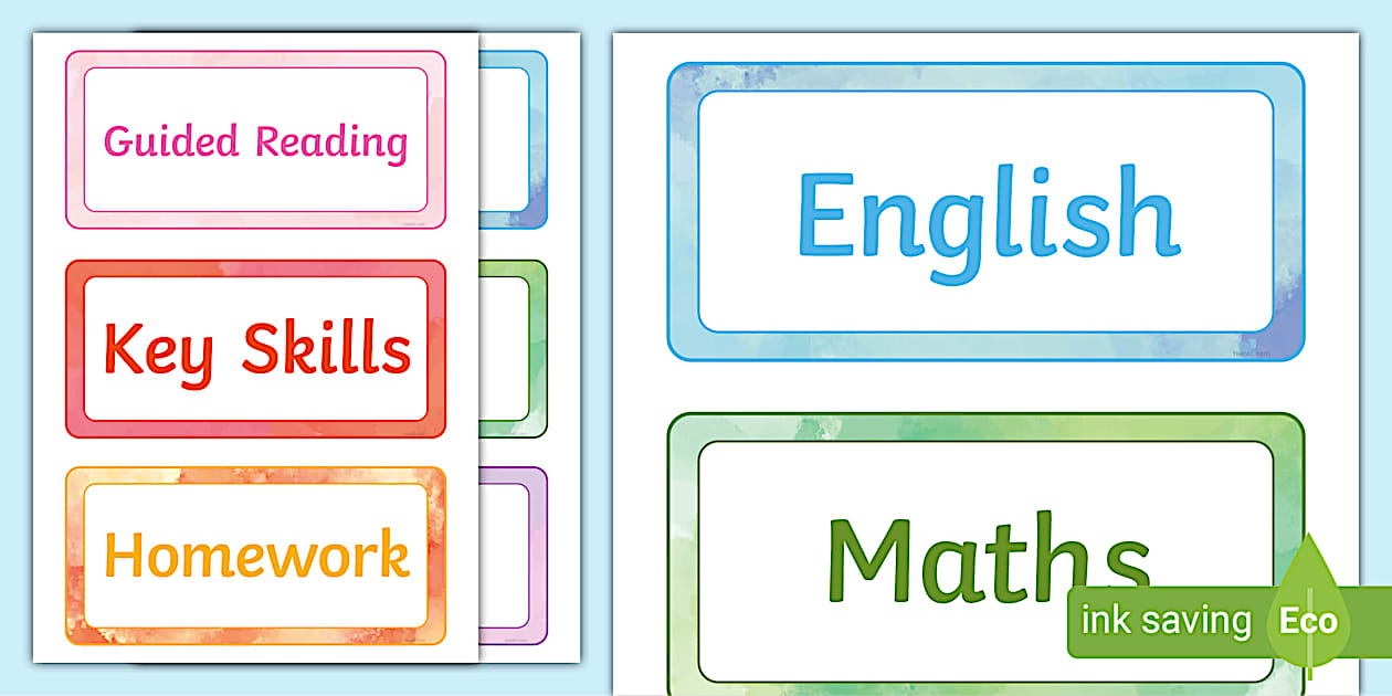 Editable Watercolour Box Labels (teacher made) - Twinkl