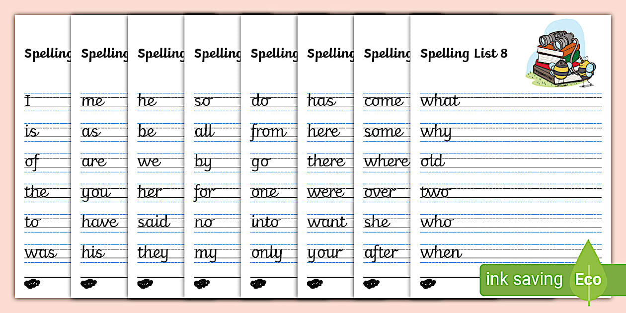 Progression Step 1 Spelling Lists | Twinkl Resources | Wales