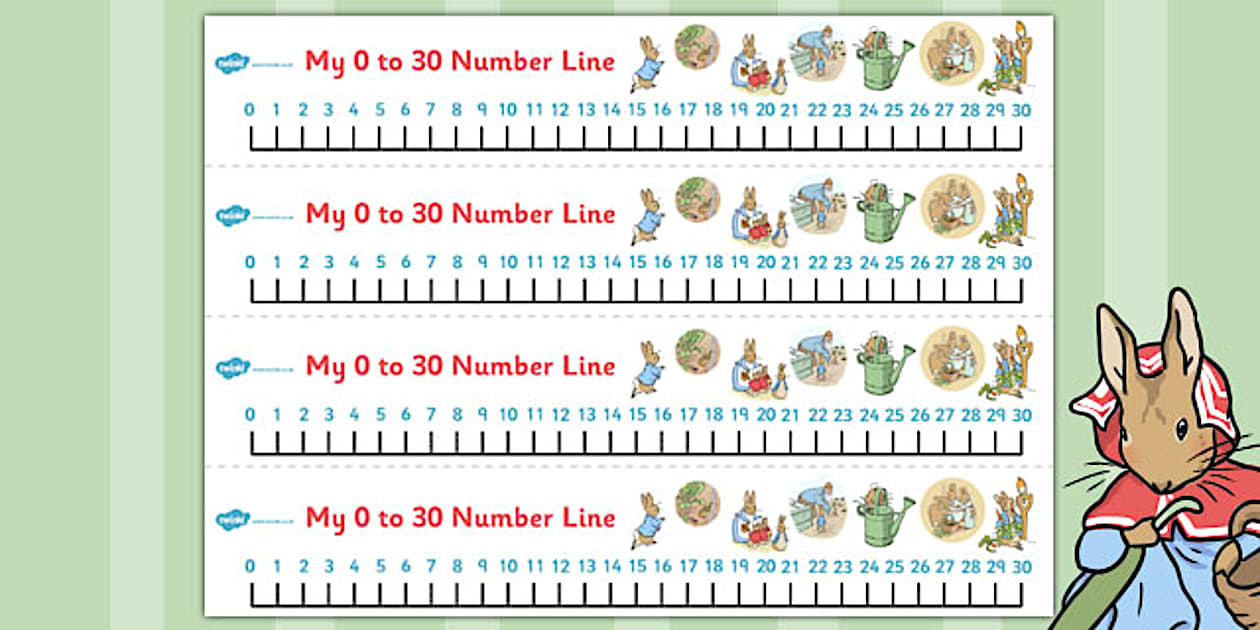 The Tale of Peter Rabbit Number Lines 0-30 - Twinkl