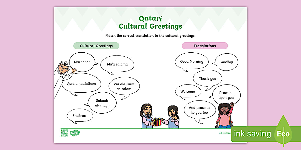 Qatari Cultural Greetings Matching Activity (teacher made)