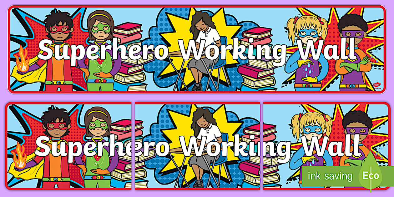 Superhero Working Wall Display Banner (teacher made)