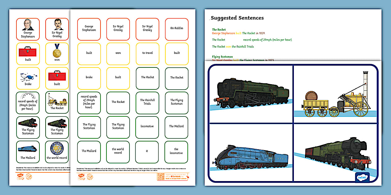KS2 Colourful Semantics the Railways Picture Scene - Twinkl