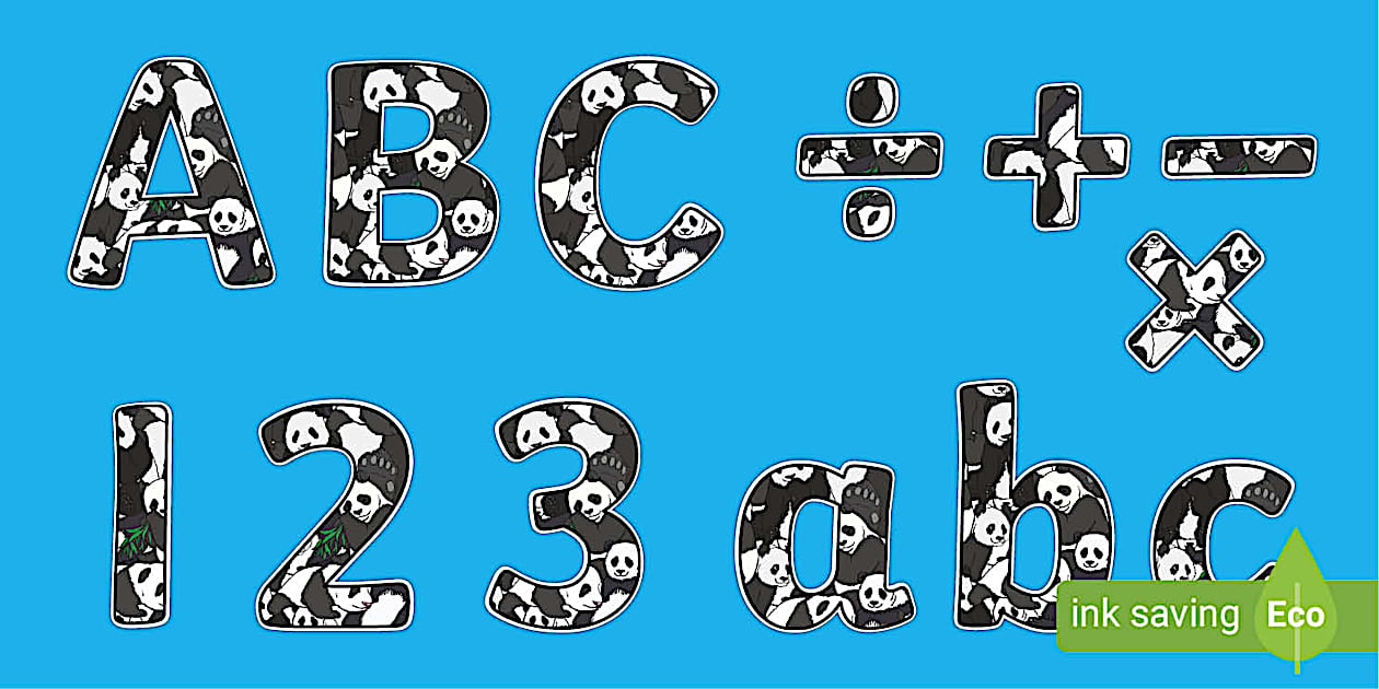 👉 Panda Display Lettering and Numbers Pack (teacher made)
