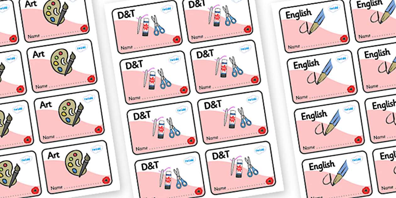 Poppy Themed Editable Book Labels (Hecho por educadores)