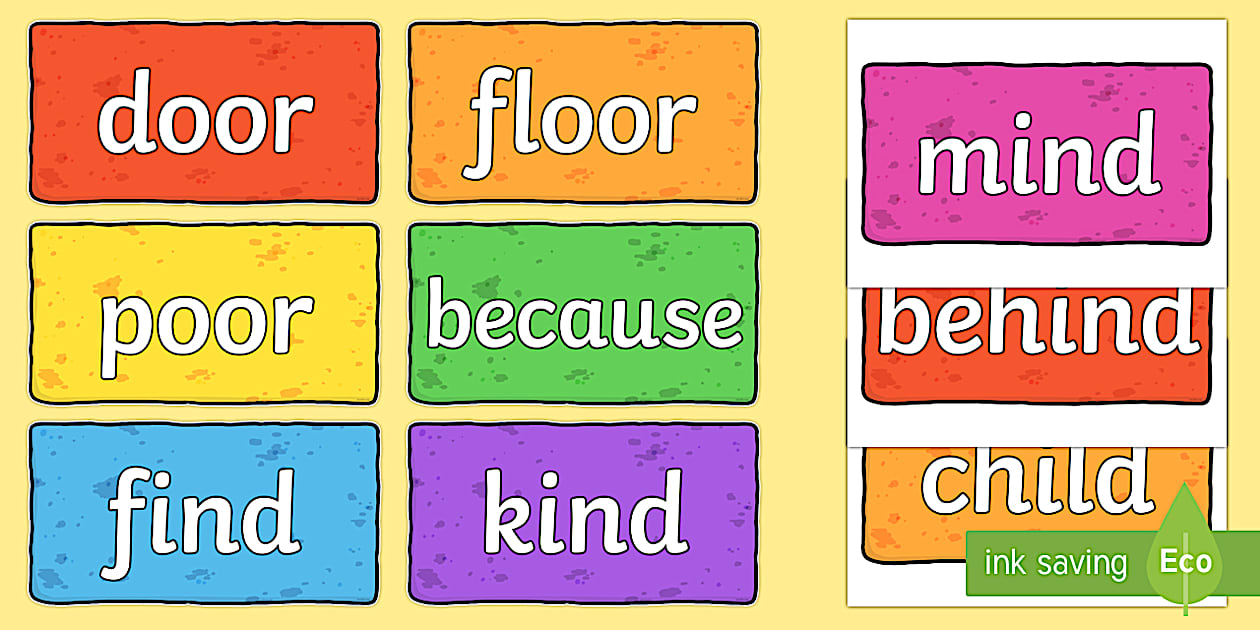 QLD Year 2 Irregular Words on Bricks Cut-Outs - Twinkl