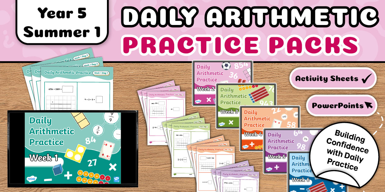 👉 Year 5 Summer 1 Daily Arithmetic Practice Pack - Twinkl