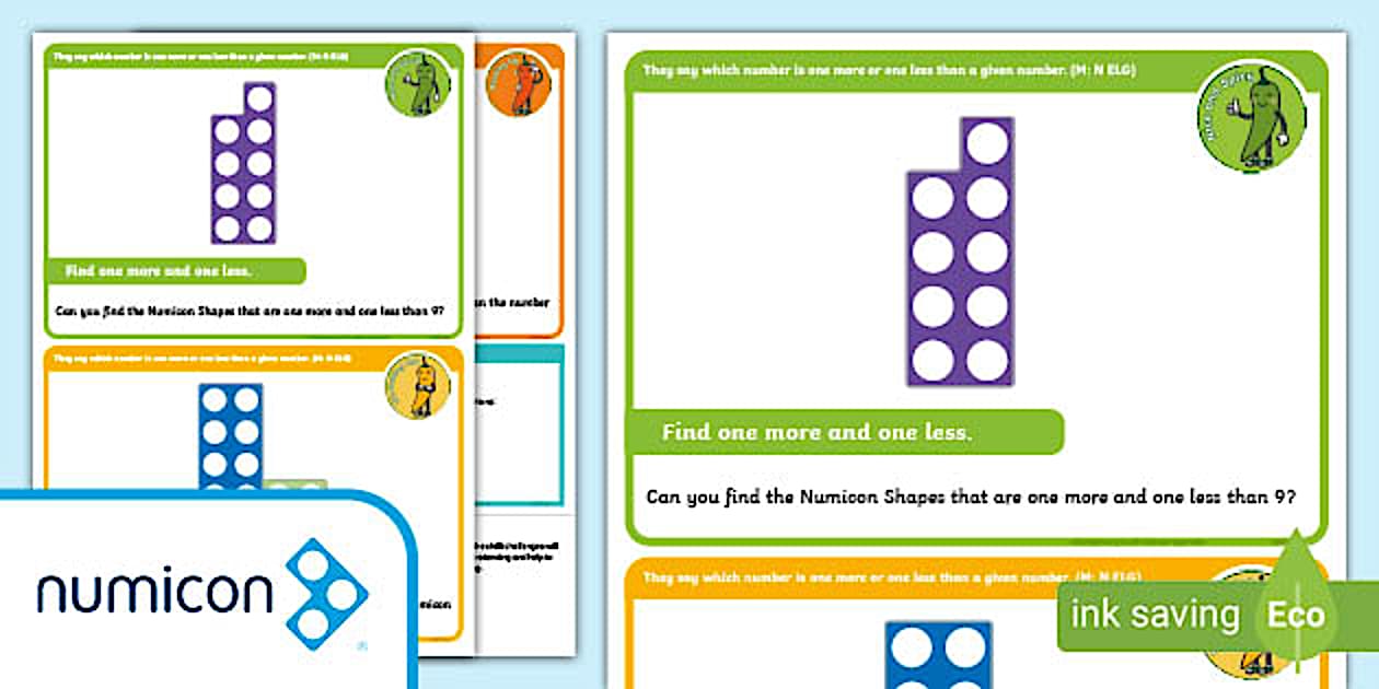 EYFS Maths Challenges: One More One Less with Numicon Shapes
