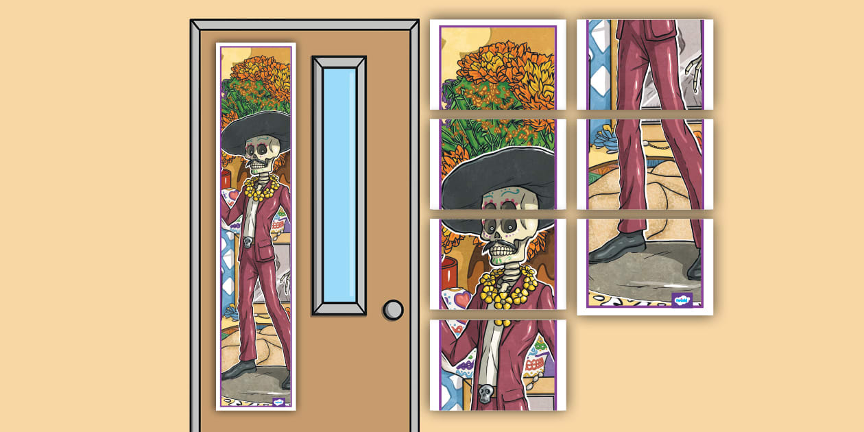 Day of the Dead Vertical Door Display Banner