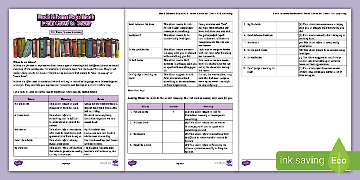 Book Idioms Explained: From Cover to Cover [Teens] ESL