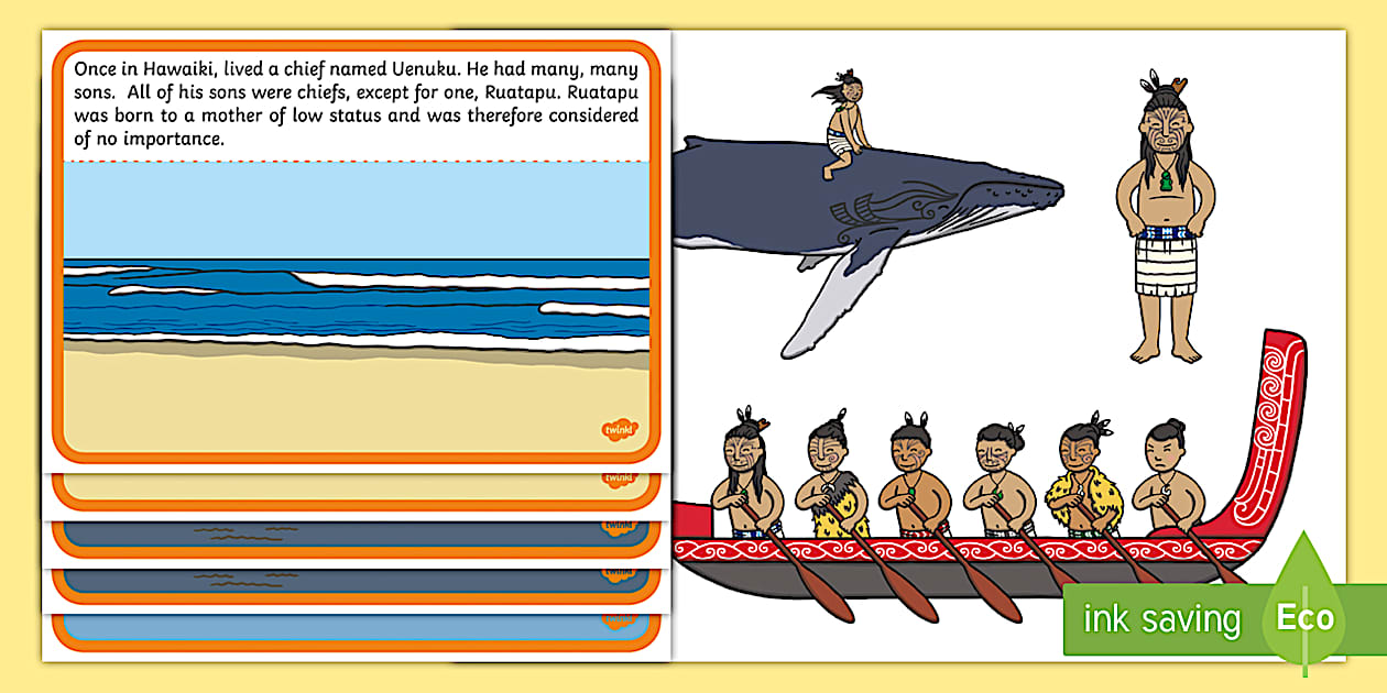 Paikea and the Whale Story Cut-Outs (teacher made) - Twinkl