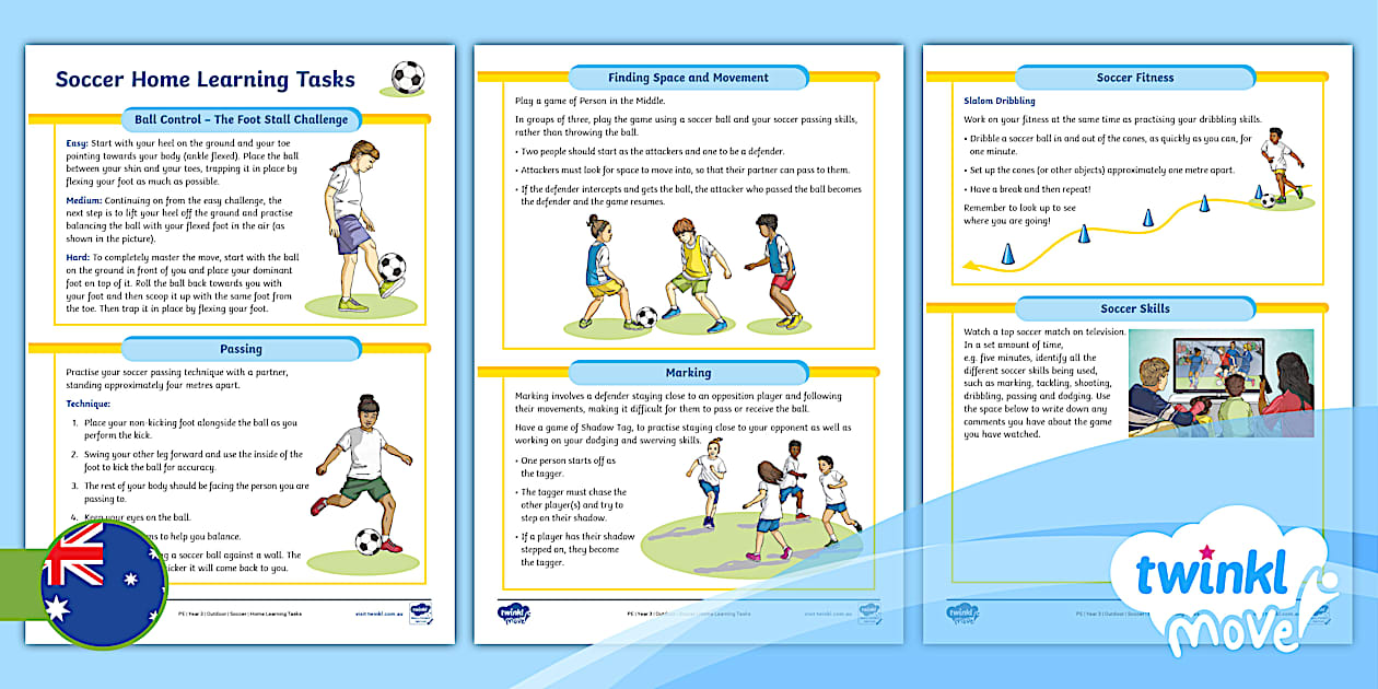 Move PE Year 3 Soccer: Home Learning Tasks (teacher made)