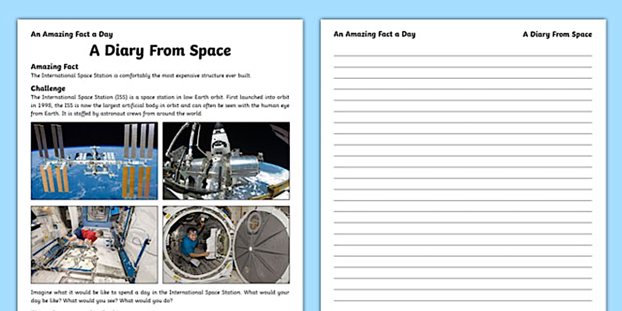 A Diary From Space Worksheet / Worksheet, worksheet - Twinkl
