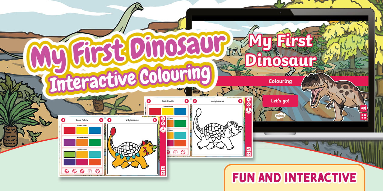 My First Dinosaur Interactive Colouring