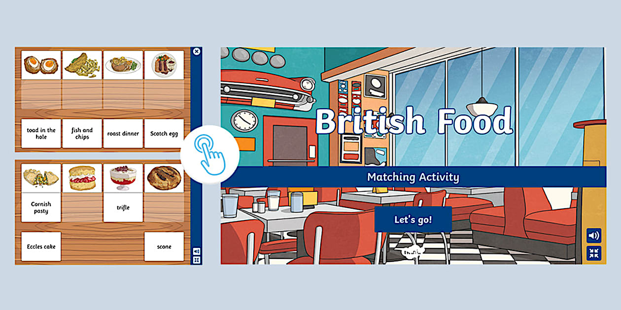British Food Interactive Matching Activity (teacher made)
