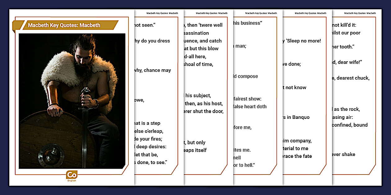 Macbeth Key Quotes: Macbeth (teacher made) - Twinkl