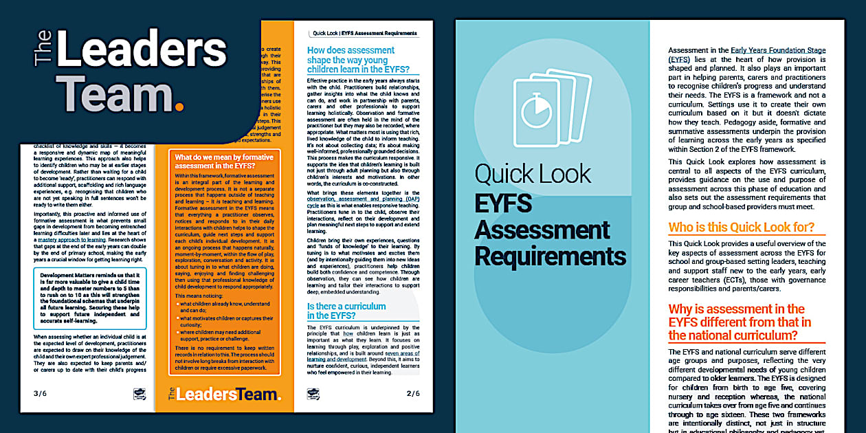 Quick Look: EYFS Assessment Requirements (teacher made)