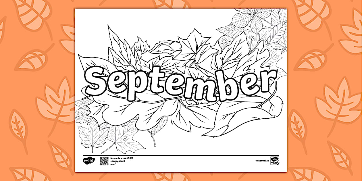 September Colouring Page (teacher made) - Twinkl