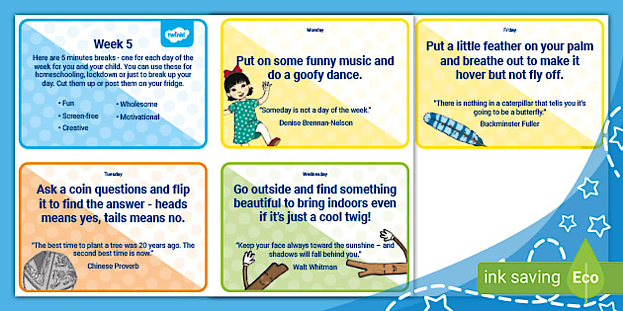 Daily Motivation and Happy Breaks: Week 5 (teacher made)