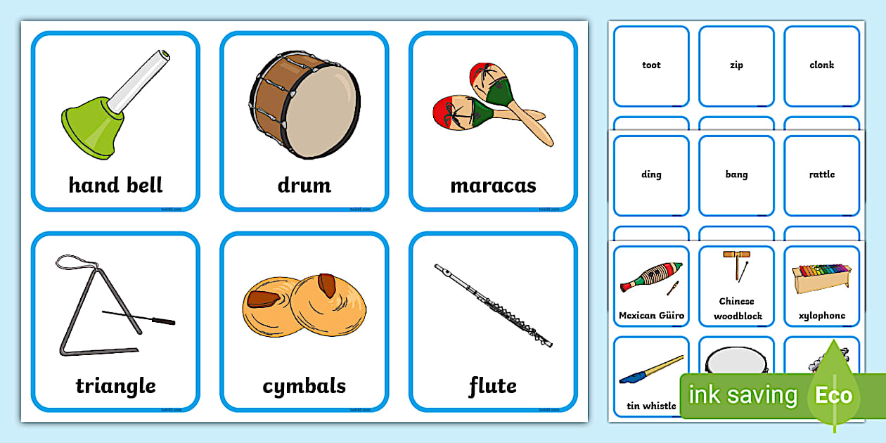 👉 Musical Instrument Onomatopoeia Card Game
