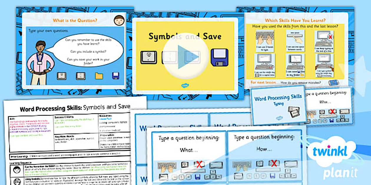 Computing Microsoft Word Processing Skills Symbols And Save Year 1 Lesson