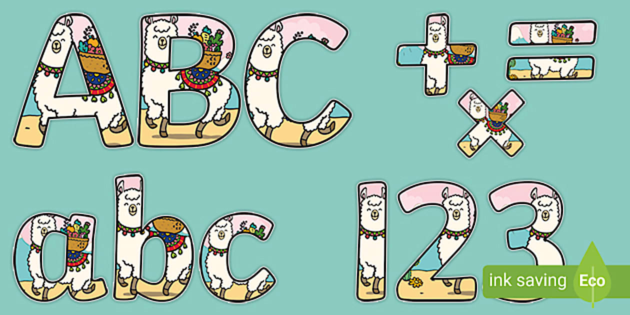Llama Lettering Pack (teacher made) - Twinkl