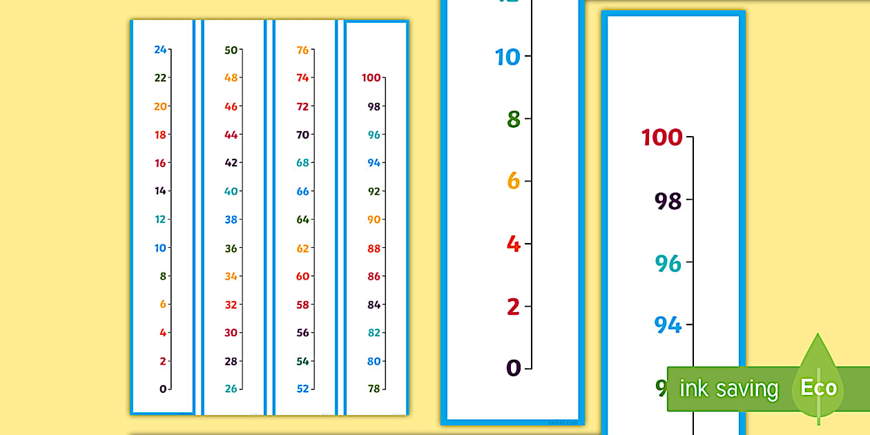 Counting in 2s to 100 Vertical Number Line - Twinkl